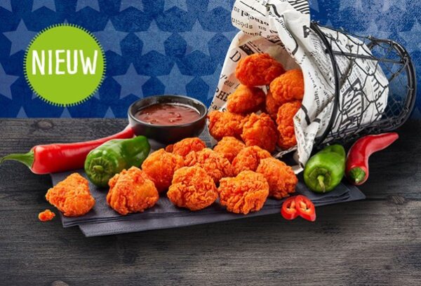 Hot & Spicy Chicken Poppers van Duca Frozen Food - Frituurwereld